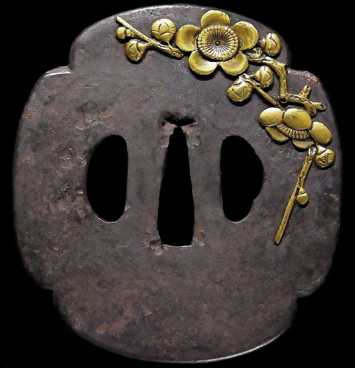 Japanese Katana Tsuba Ume plum flower en venta for sale