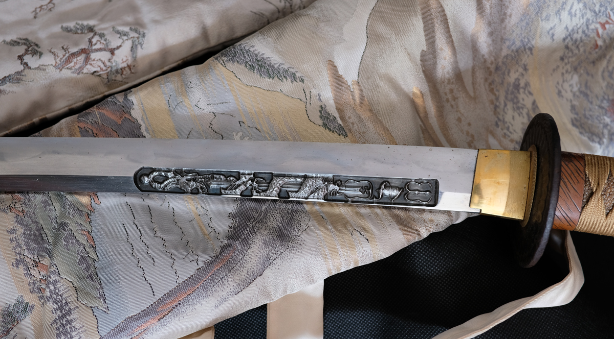 Japanese Tachi blade Horimono Dragon High Grade Katana Koshirae for ...