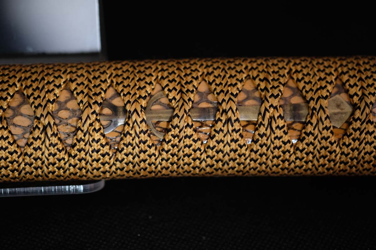 Antique Japanese Nagamaki high grade sanake Hokkaido snake skin Koshirae