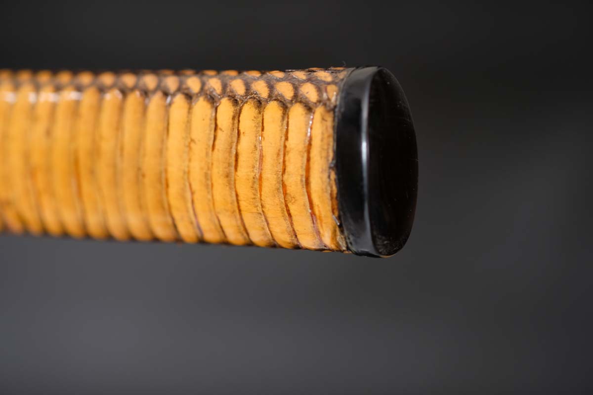 Antique Japanese Nagamaki high grade sanake Hokkaido snake skin Koshirae