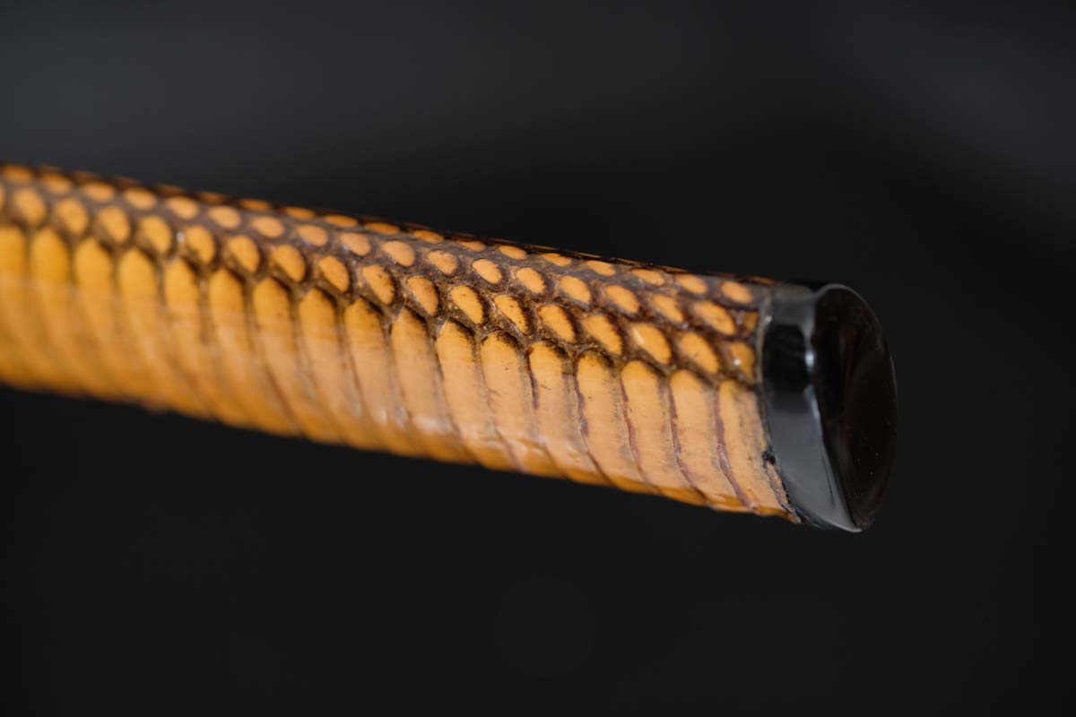 Antique Japanese Nagamaki high grade sanake Hokkaido snake skin Koshirae