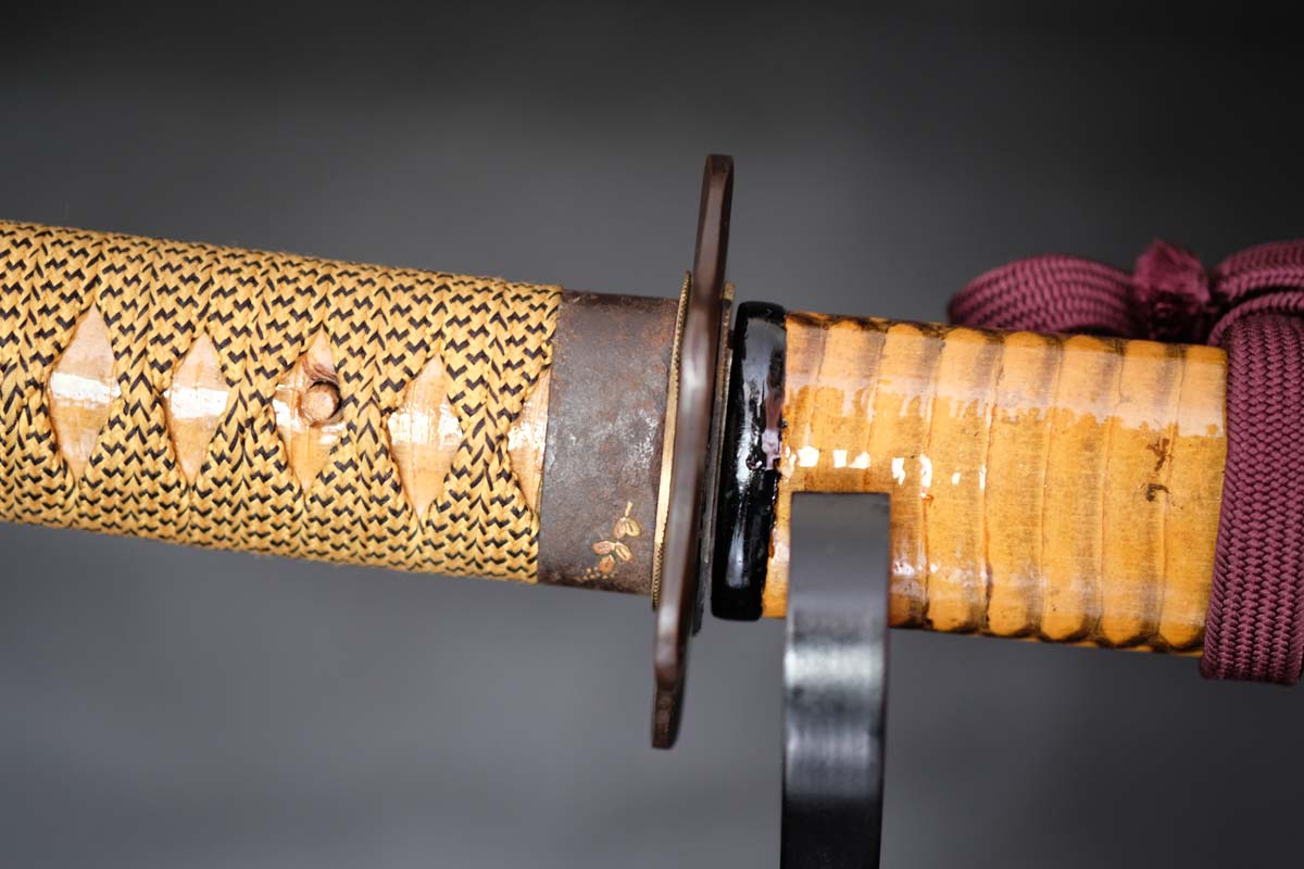 Antique Japanese Nagamaki high grade sanake Hokkaido snake skin Koshirae