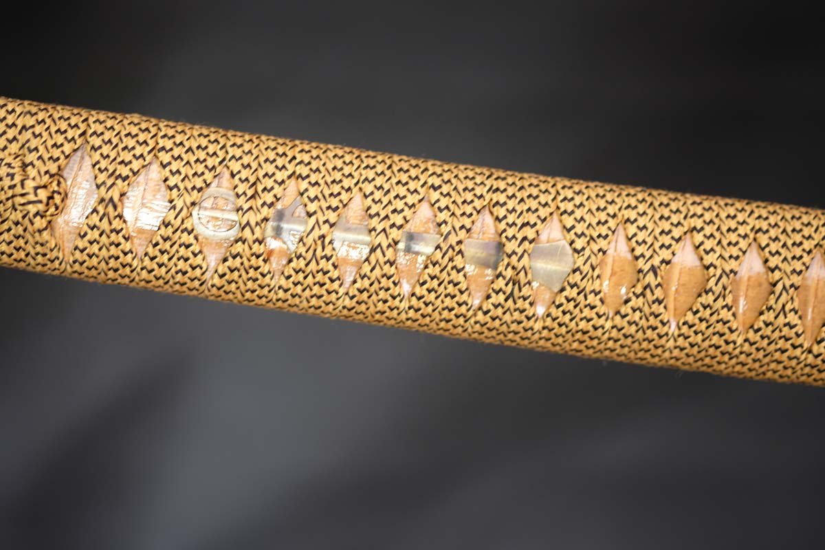 Antique Japanese Nagamaki high grade sanake Hokkaido snake skin Koshirae