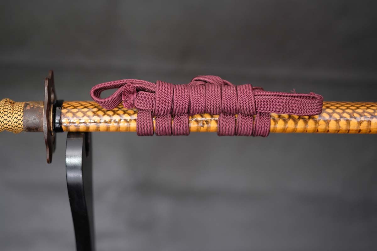 Antique Japanese Nagamaki high grade sanake Hokkaido snake skin Koshirae