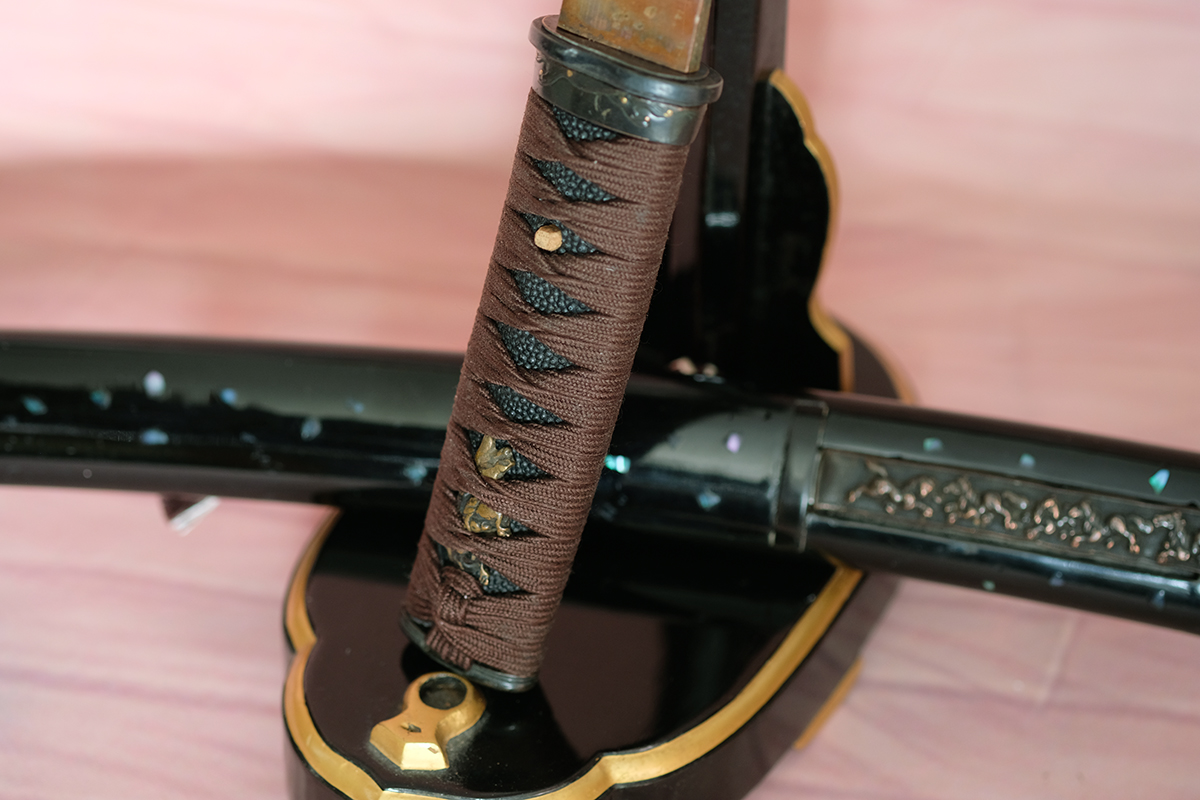 Antique Japanese Tanto great size O-Tanto Fudo Myo-o Horimono Kozuka ...